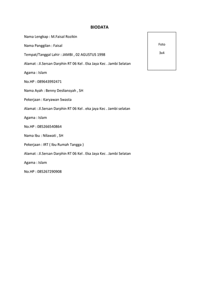Biodata | DOCX
