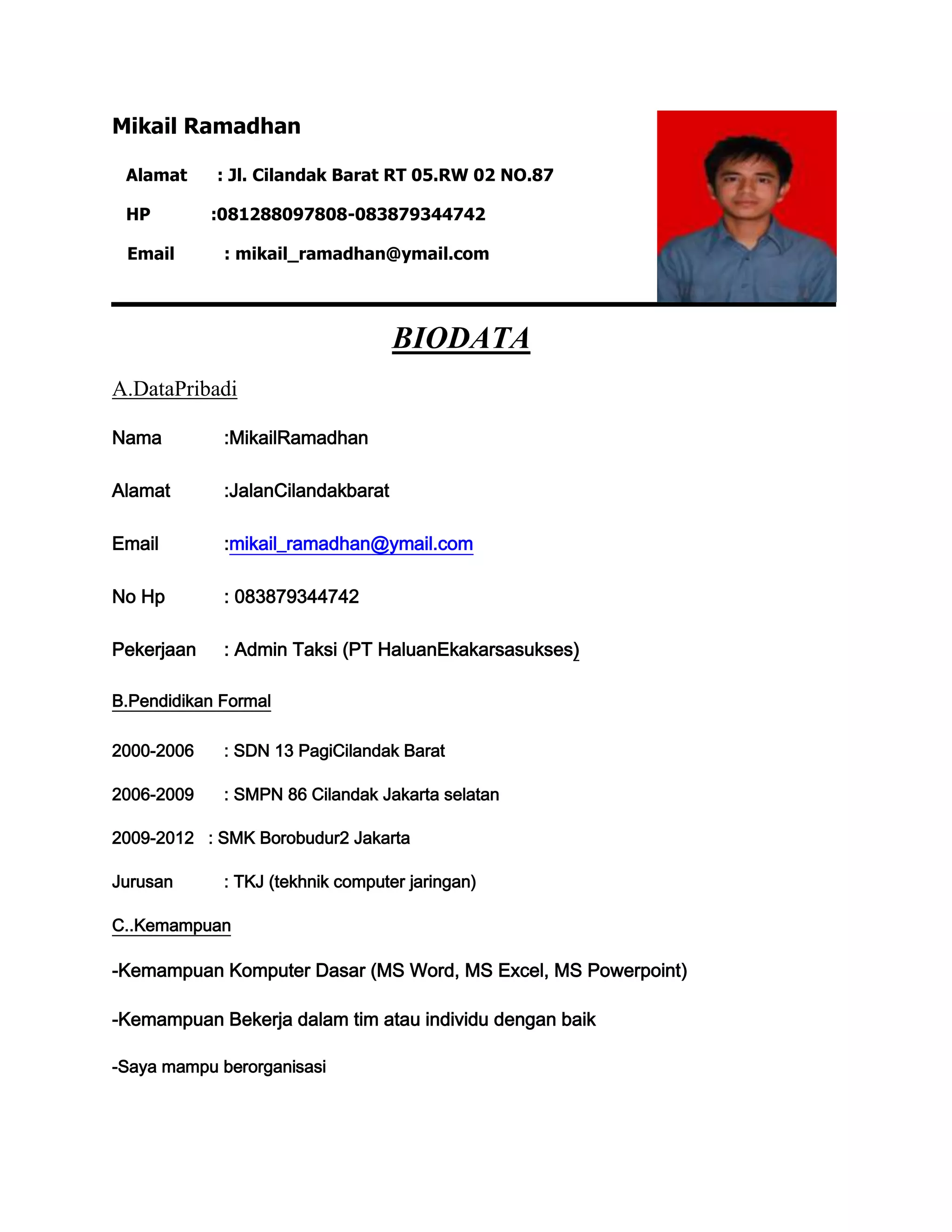 Biodata | PDF