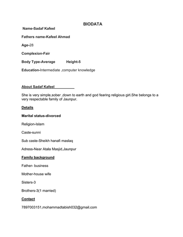 Biodata | PDF