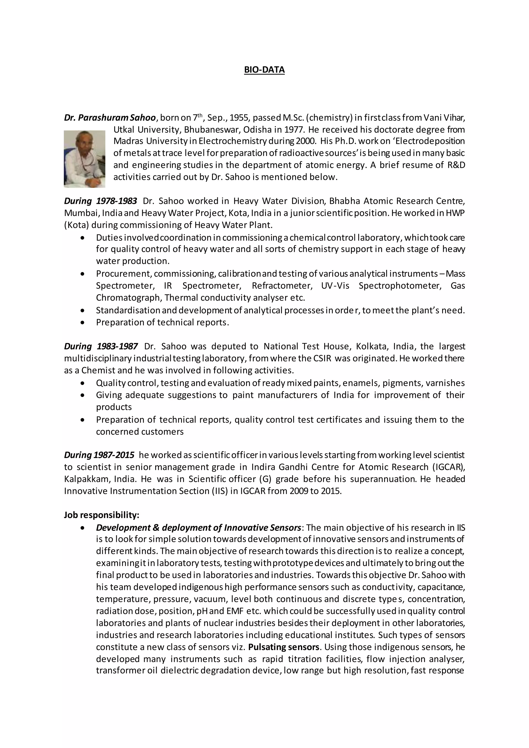 Biodata sahoo | DOCX