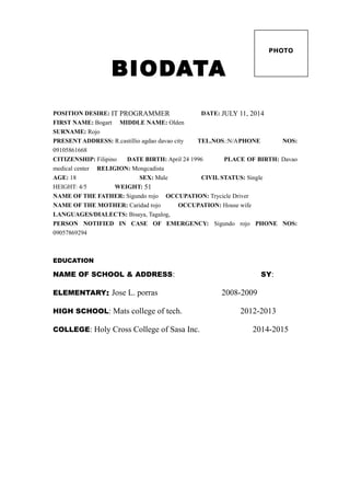 Biodata01 | DOC