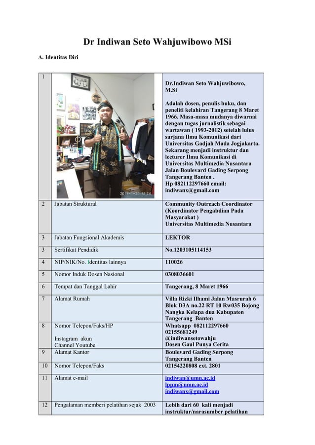 CV INDIWAN SETO WAHJUWIBOWO | PDF