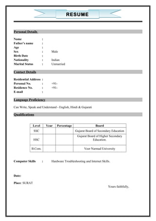 Biodata 30 rs. | DOC