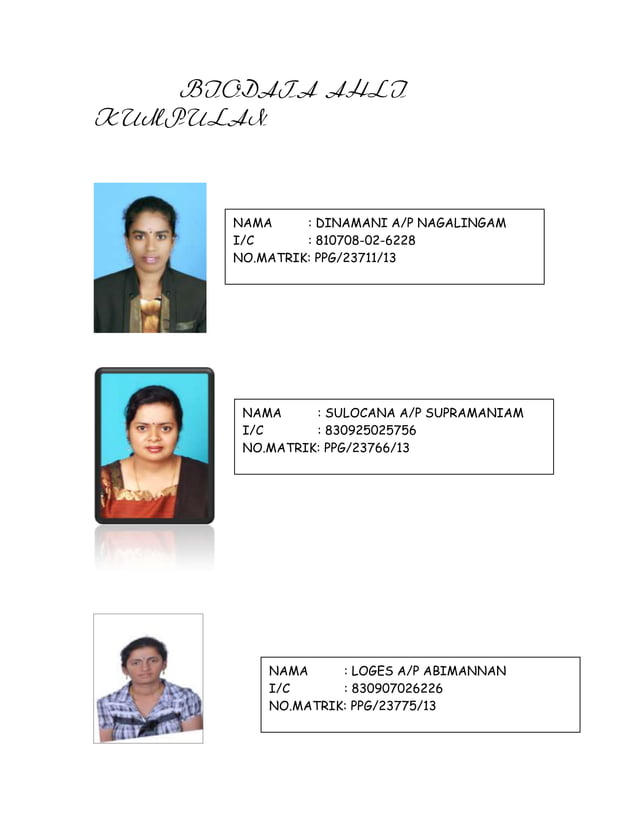 Biodata ahli kumpulan | DOC