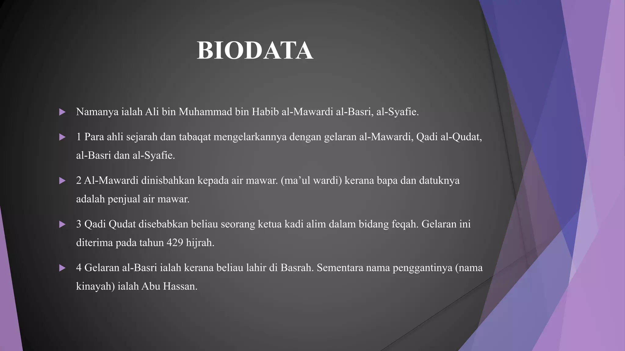 Biodata al mawardi | PPT