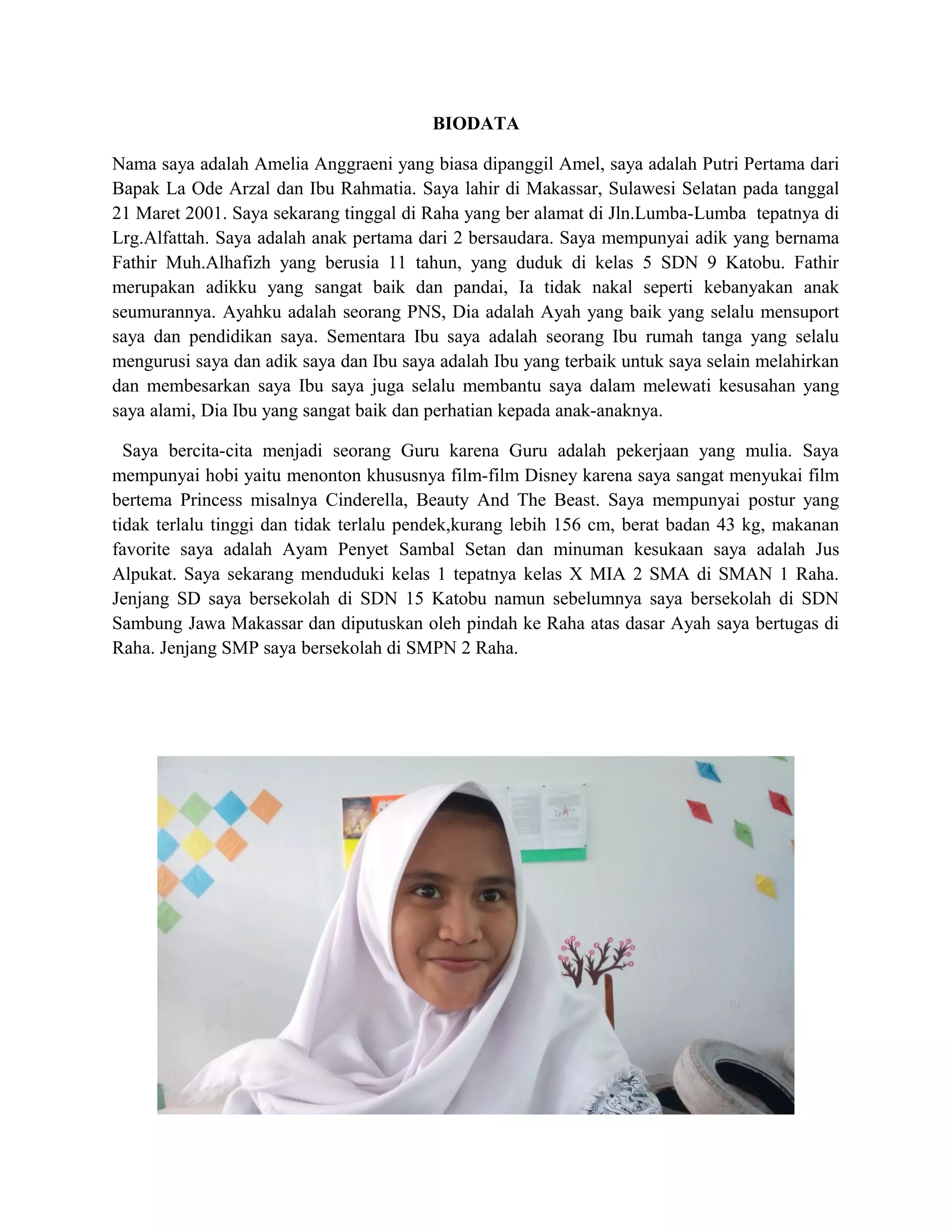 Biodata amel | PDF
