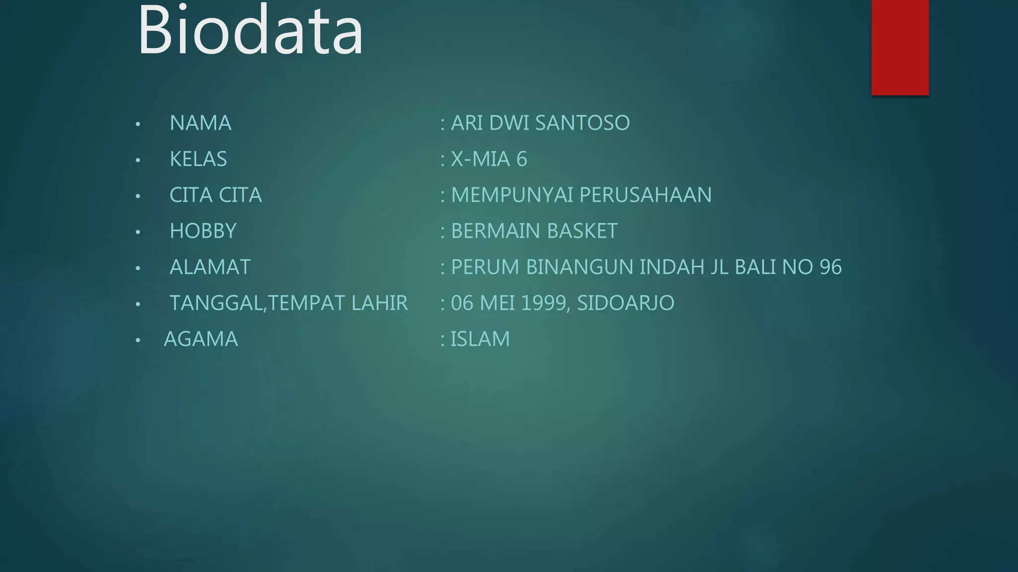 Biodata arik | PPT