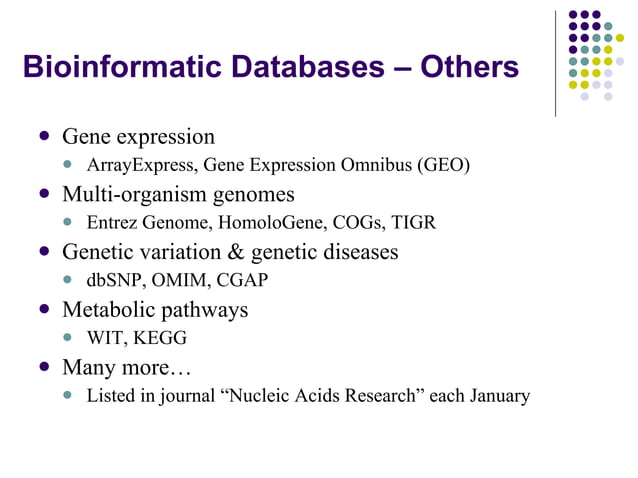 Biodatabases 101220022654-phpapp02 | PPT