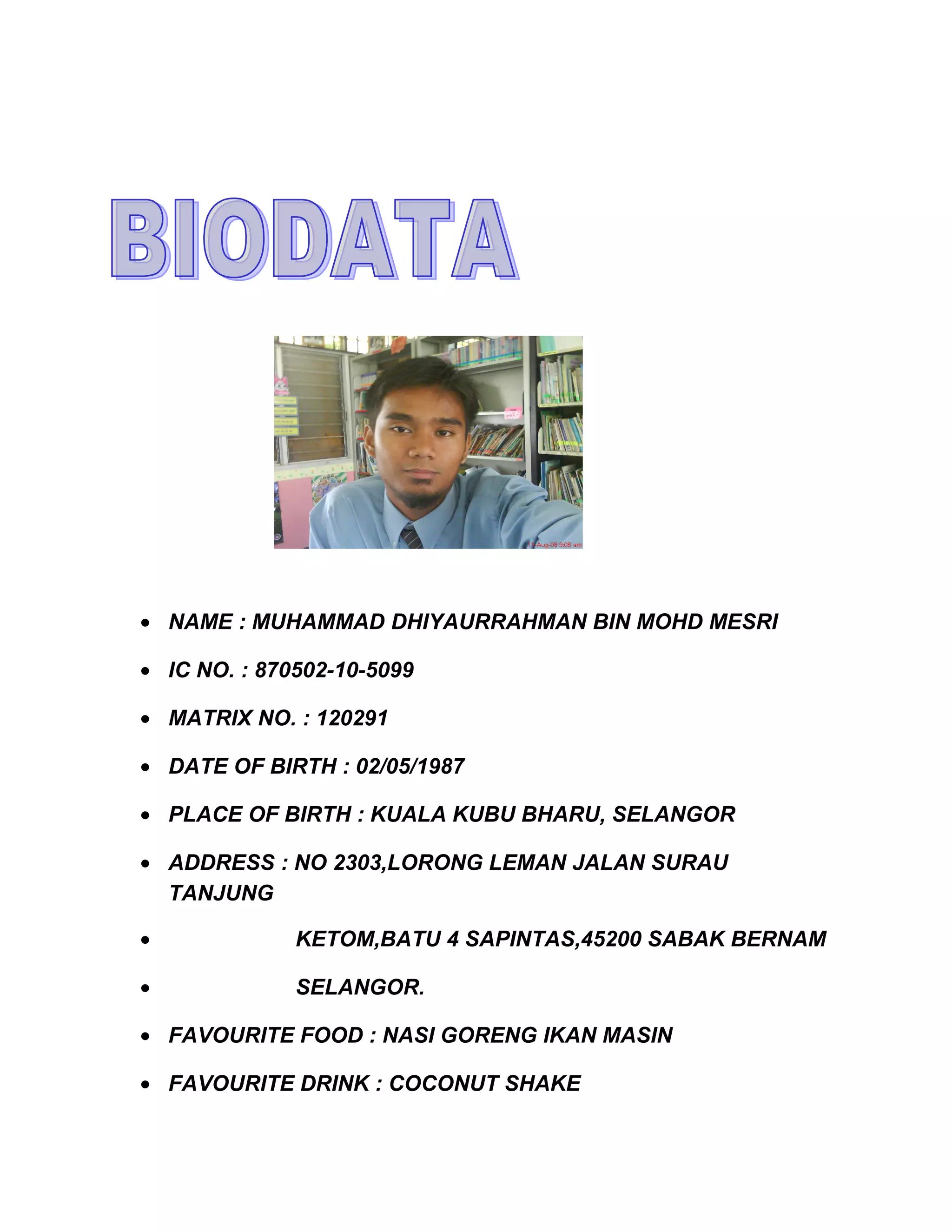 Biodata big | DOC