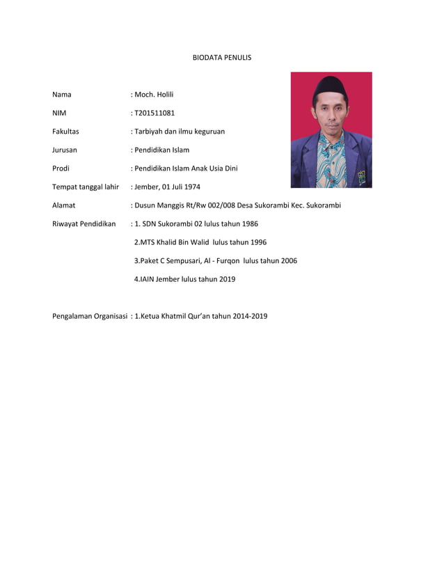 Contoh Biodata | DOC
