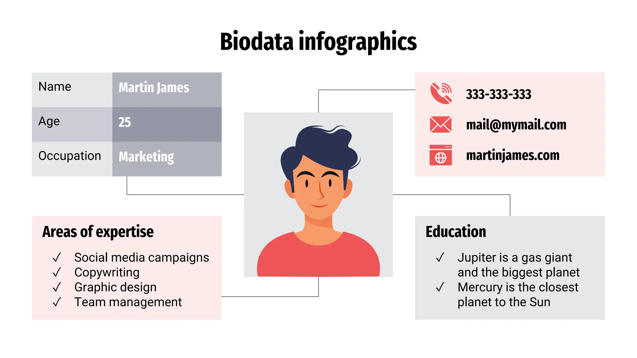 Templates Biodata Infographics excel .pptx