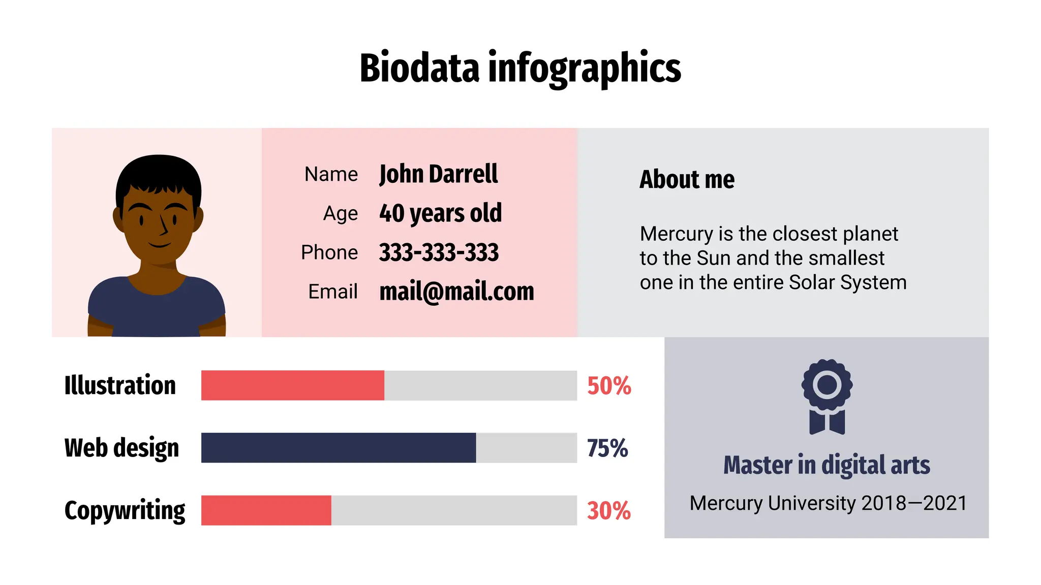Templates Biodata Infographics excel .pptx