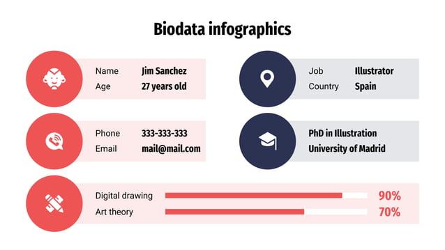 Templates Biodata Infographics excel .pptx
