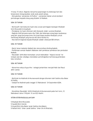 Biodata nabi Muhammad Saw | DOCX