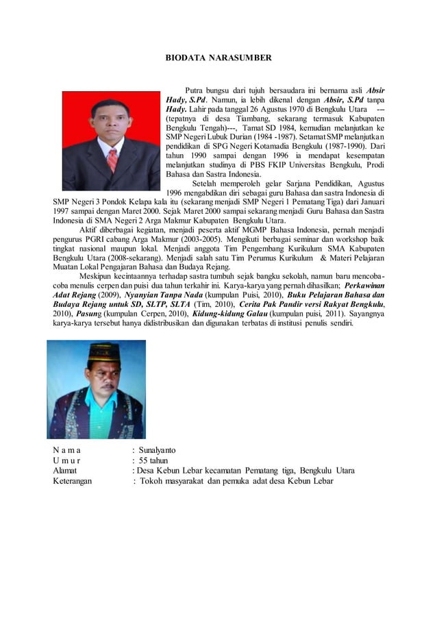 Biodata narasumber | DOCX