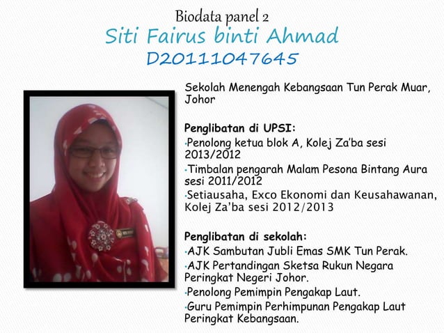 Biodata panel 2 | PPT