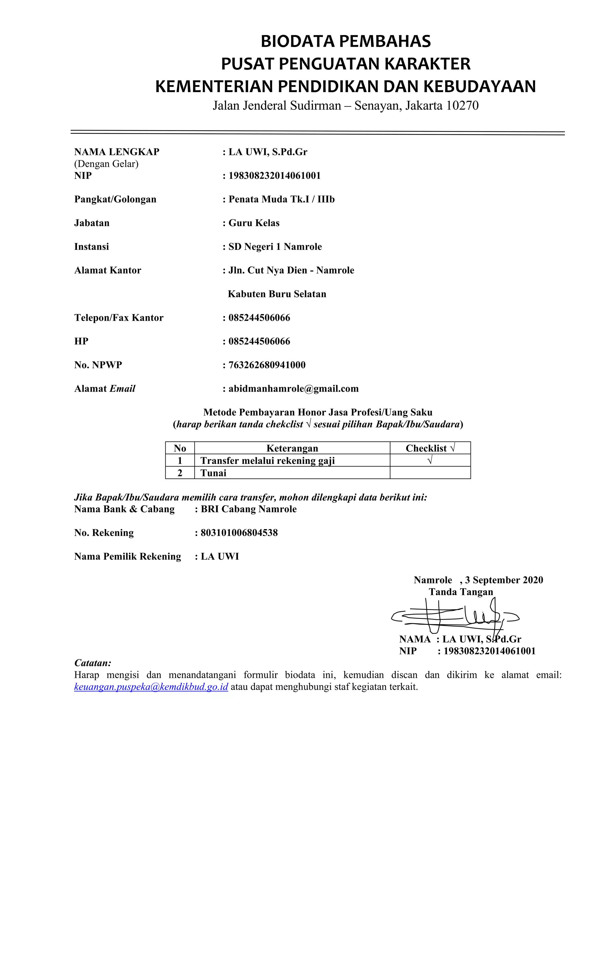 Biodata pembahas bdr dikonversi | PDF