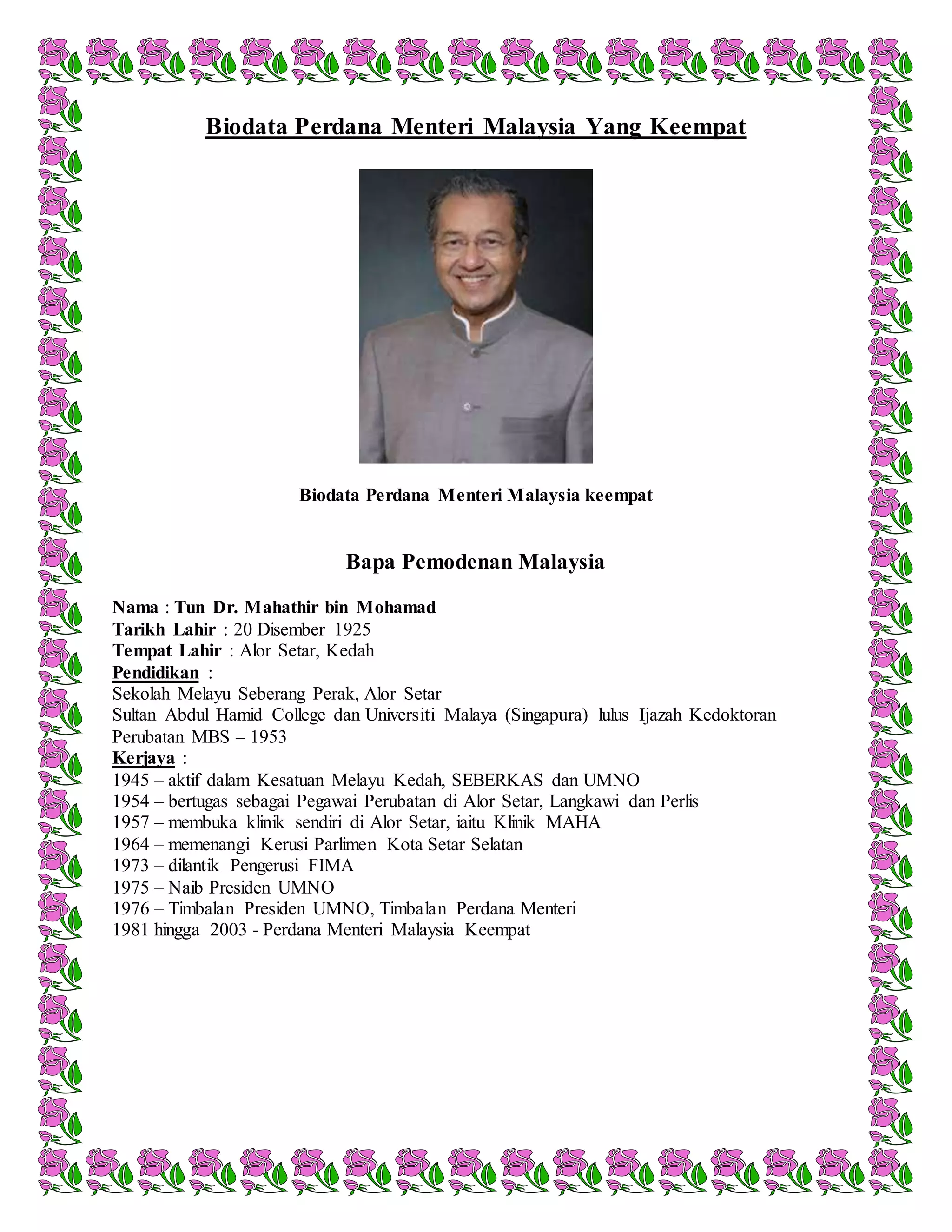 Biodataperdanamenterimalaysia | DOCX