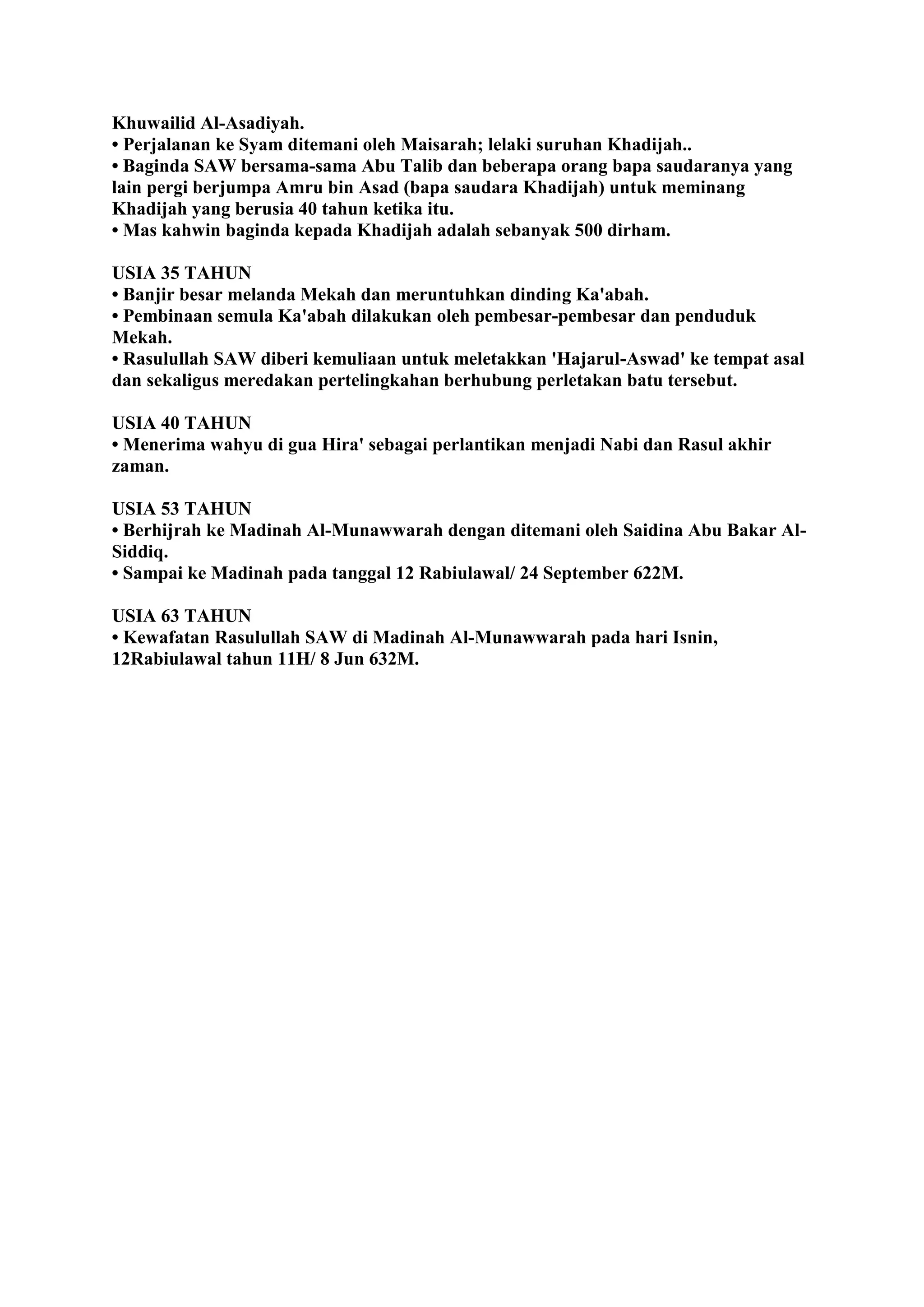 Biodata rasulullah saw | PDF