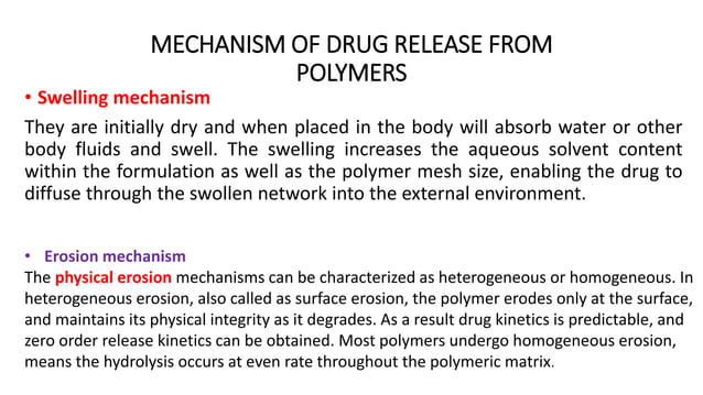 Biodegradable polymers for controlled release & Hydrogel classification ...