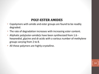 Biodegradable polymer in drug delivery | PPTX
