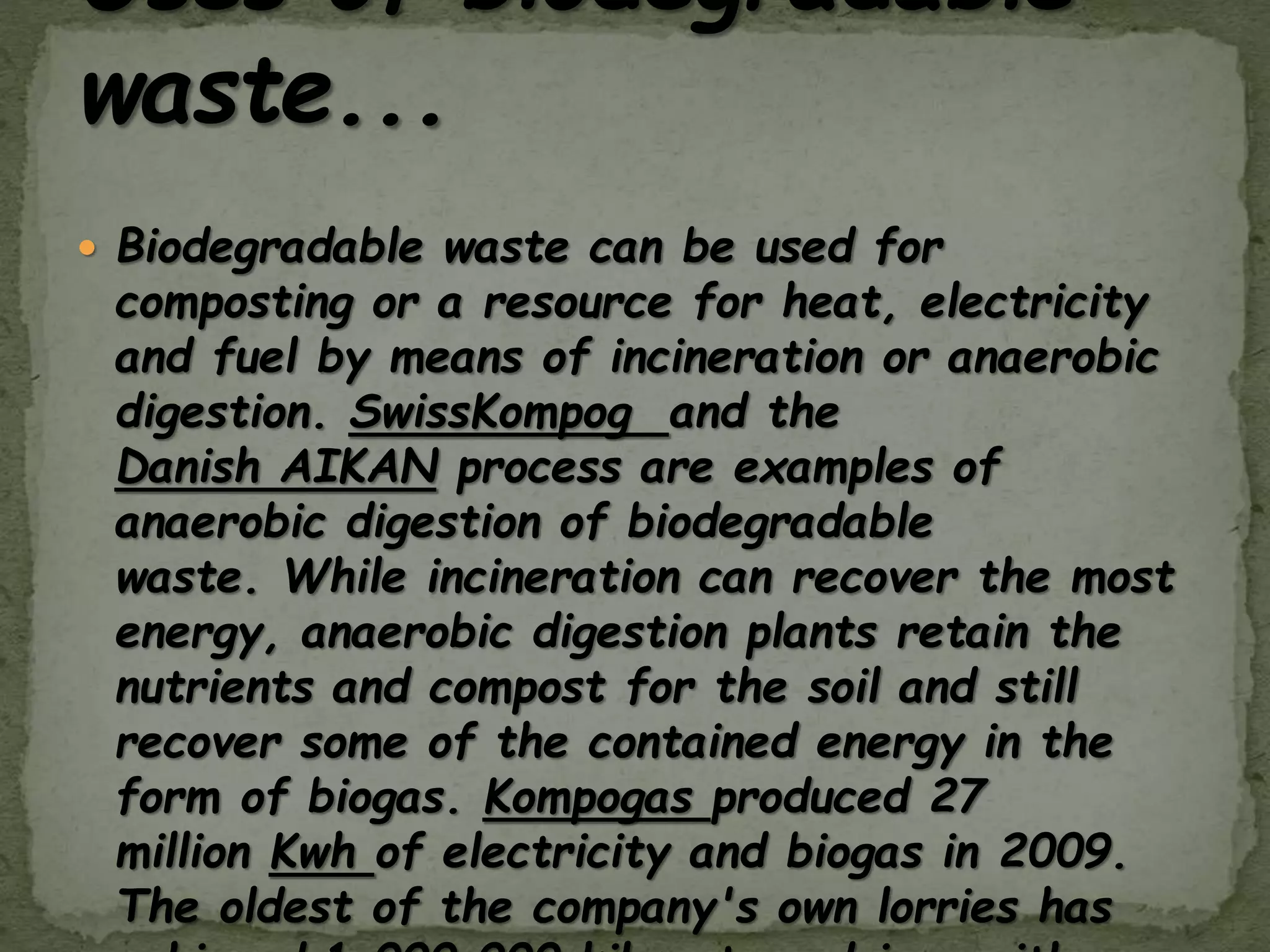 Biodegradable and non biodegradable waste and their management project ...
