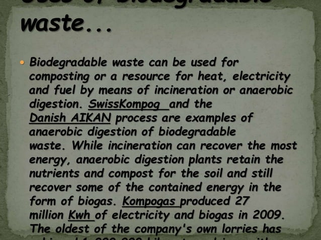 Biodegradable and non biodegradable waste and their management project ...