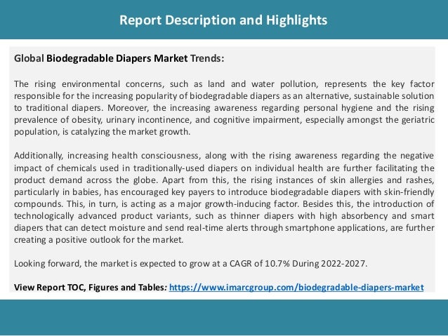 Biodegradable Diapers Market Size, Growth, Scope and Forecast 2022-2027 | PDF