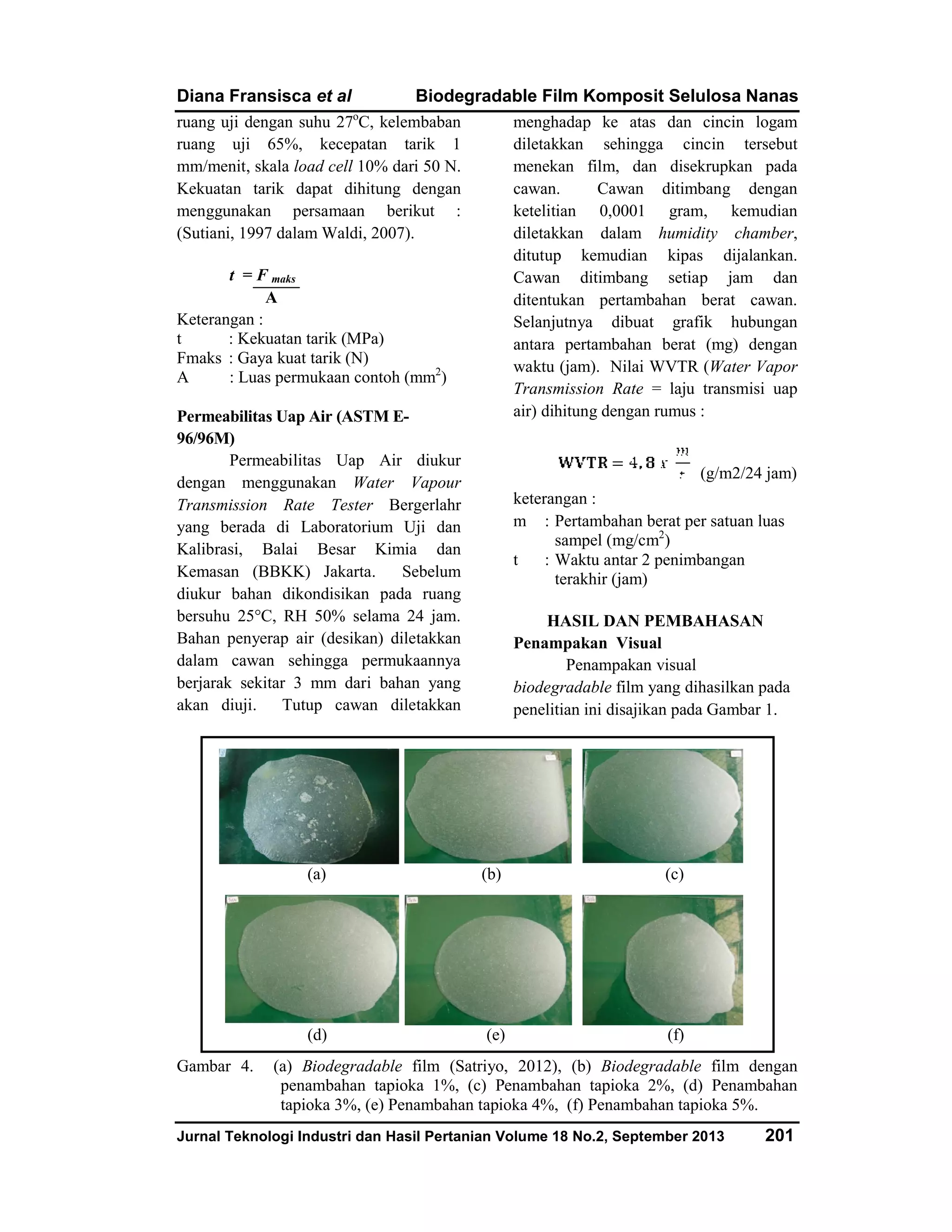 Biodegradable film selulosa nanas | PDF