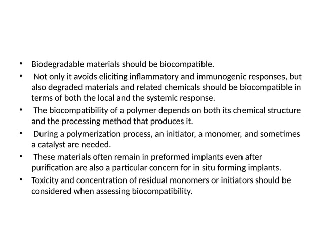 BIODEGRADABLE IMPLANTS IN ORTHOPAEDICS PPT | PPTX | Death, Injury, or ...