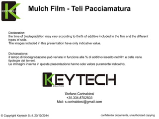 Biodegradable mulch film teli pacciamatura biodegradabili | PDF