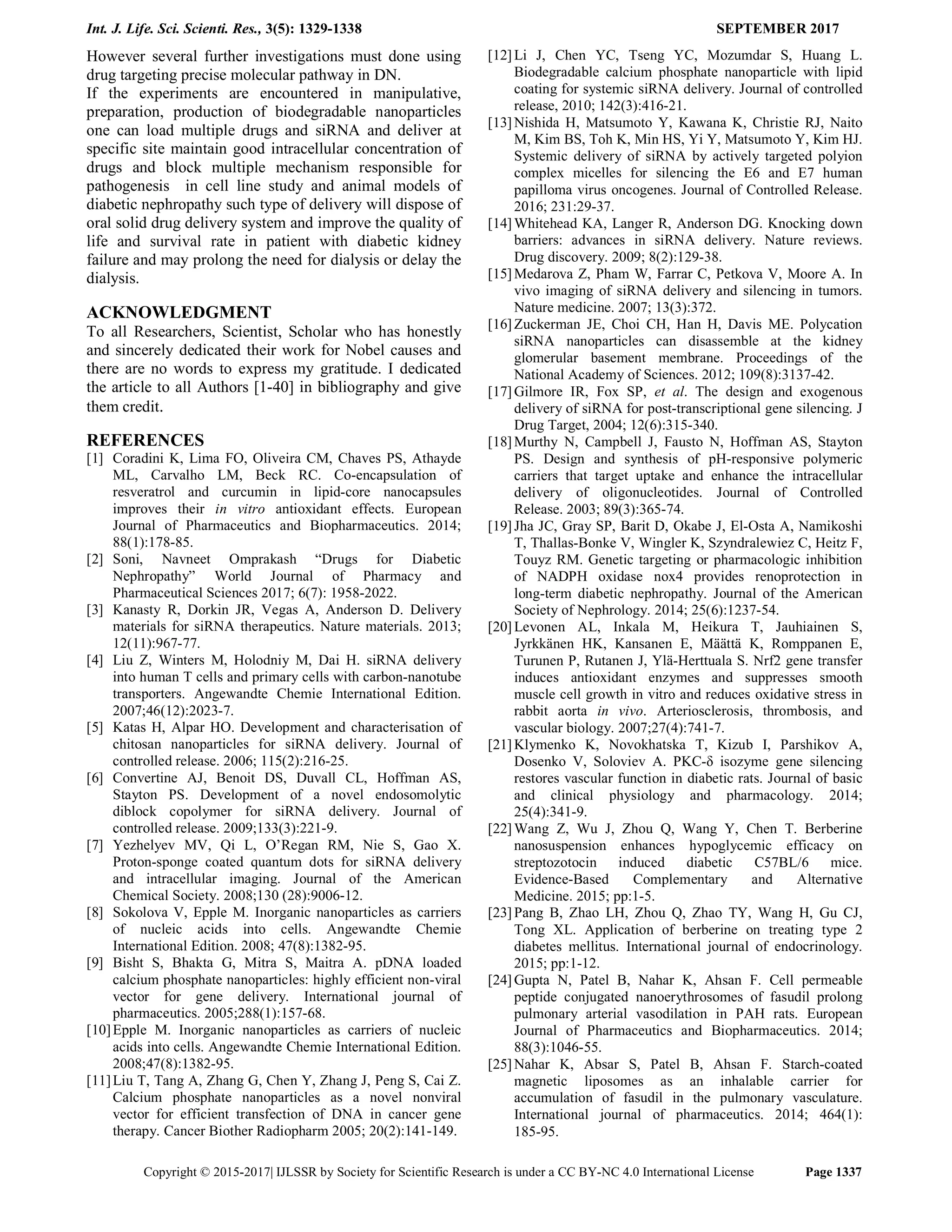 Biodegradable Nanoparticles for Delivering Drugs and Silencing Multiple ...