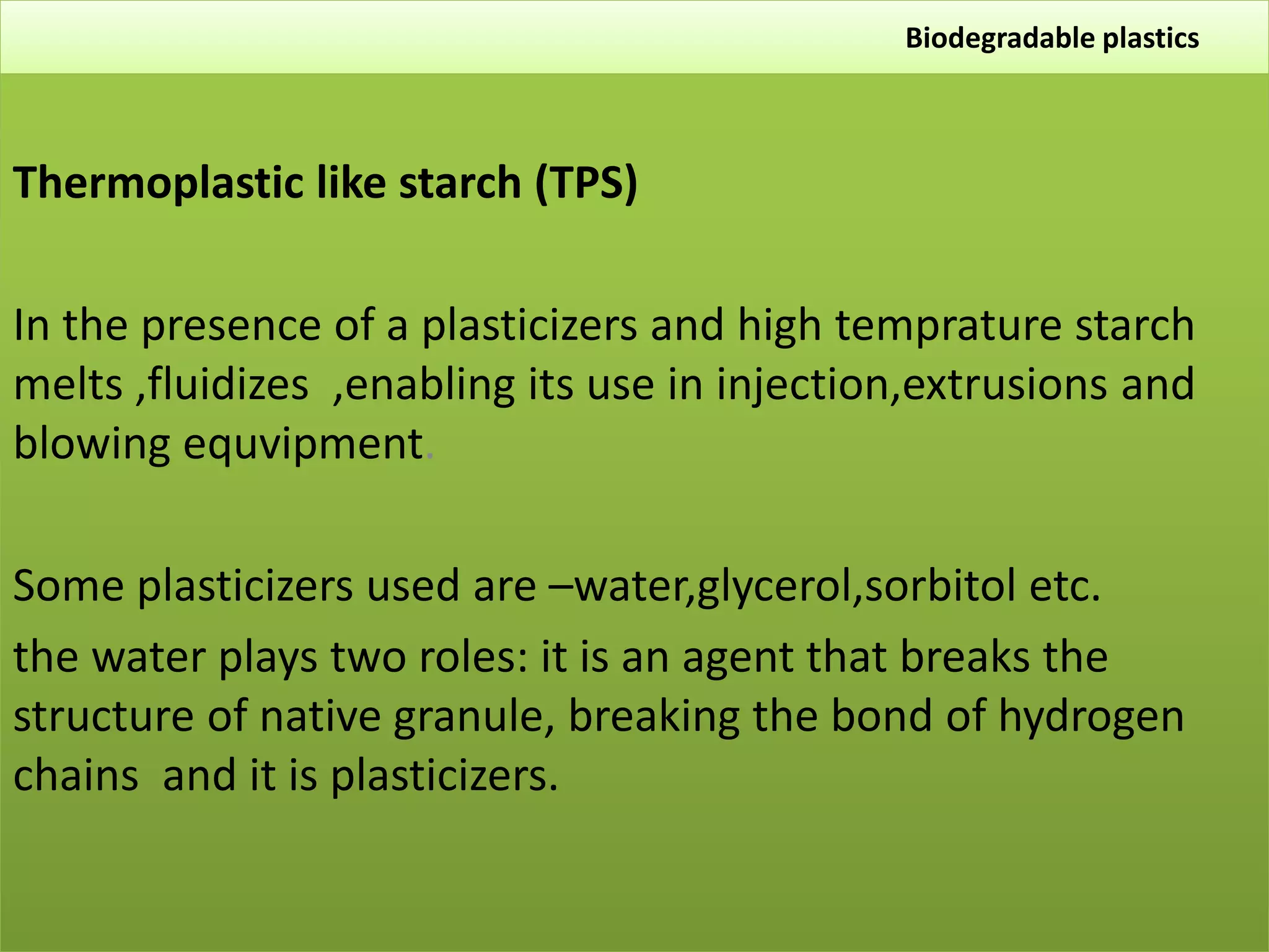 Biodegradable plastic plant biotech. | PPTX