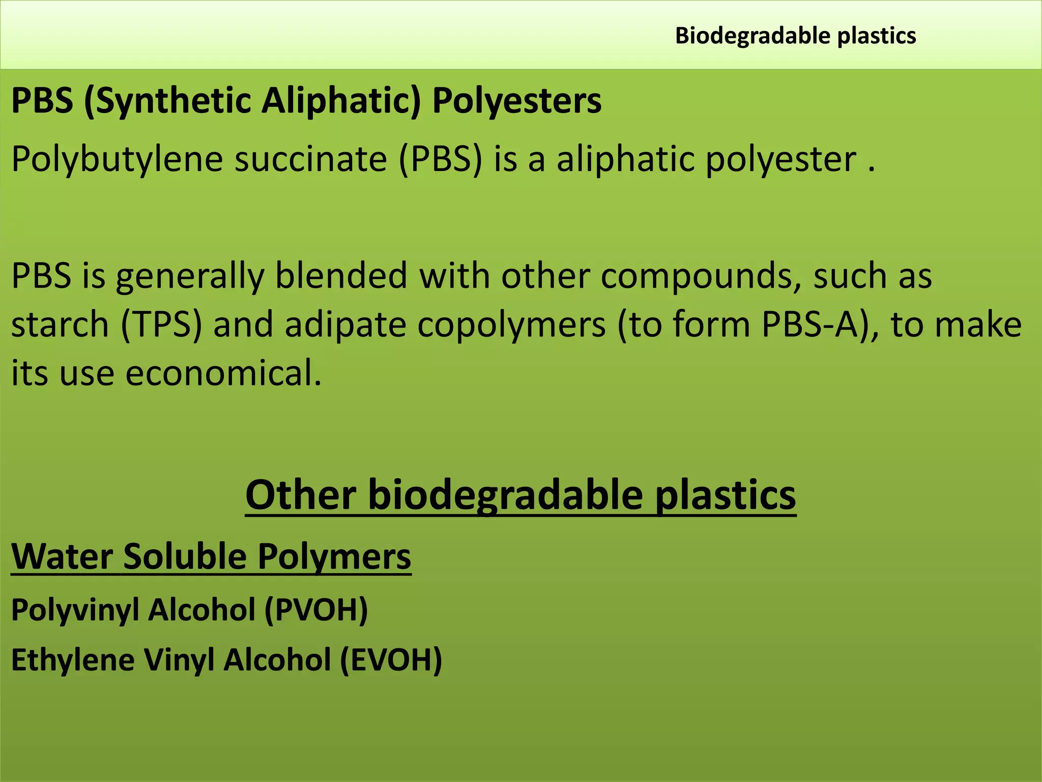 Biodegradable plastic plant biotech. | PPTX