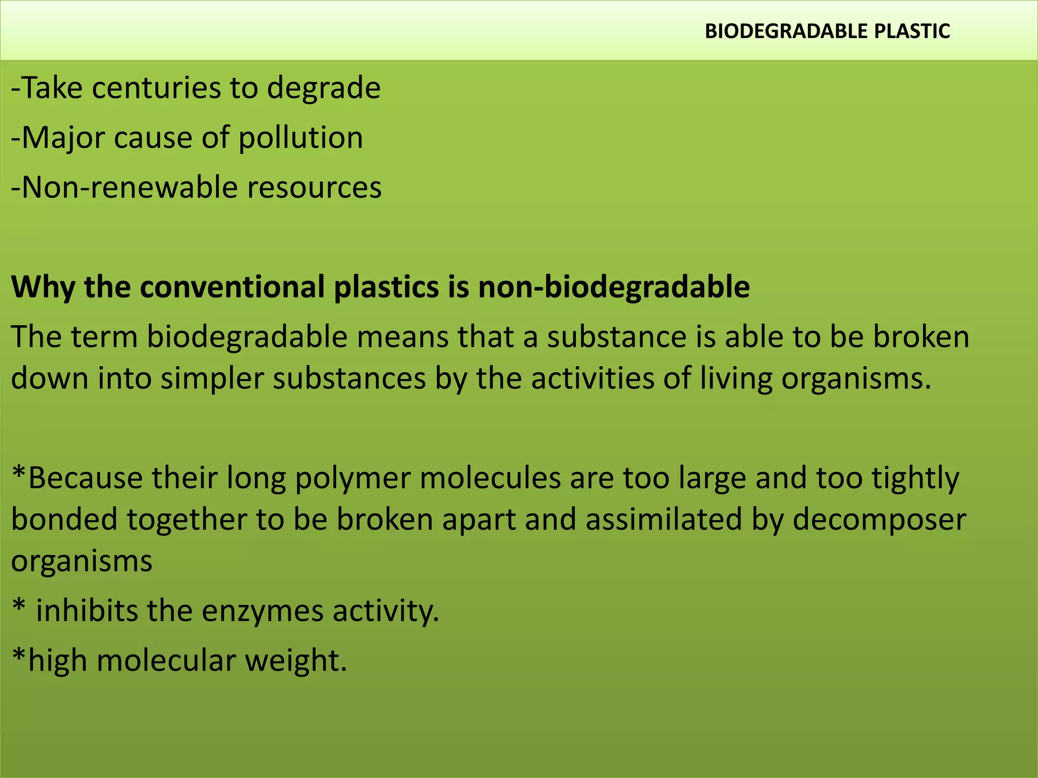 Biodegradable plastic plant biotech. | PPTX