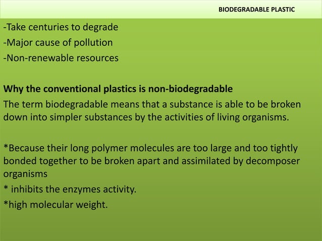Biodegradable plastic plant biotech. | PPTX