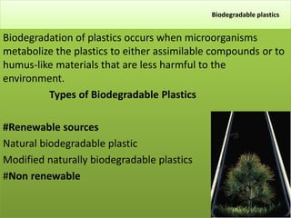 Biodegradable plastic plant biotech. | PPTX