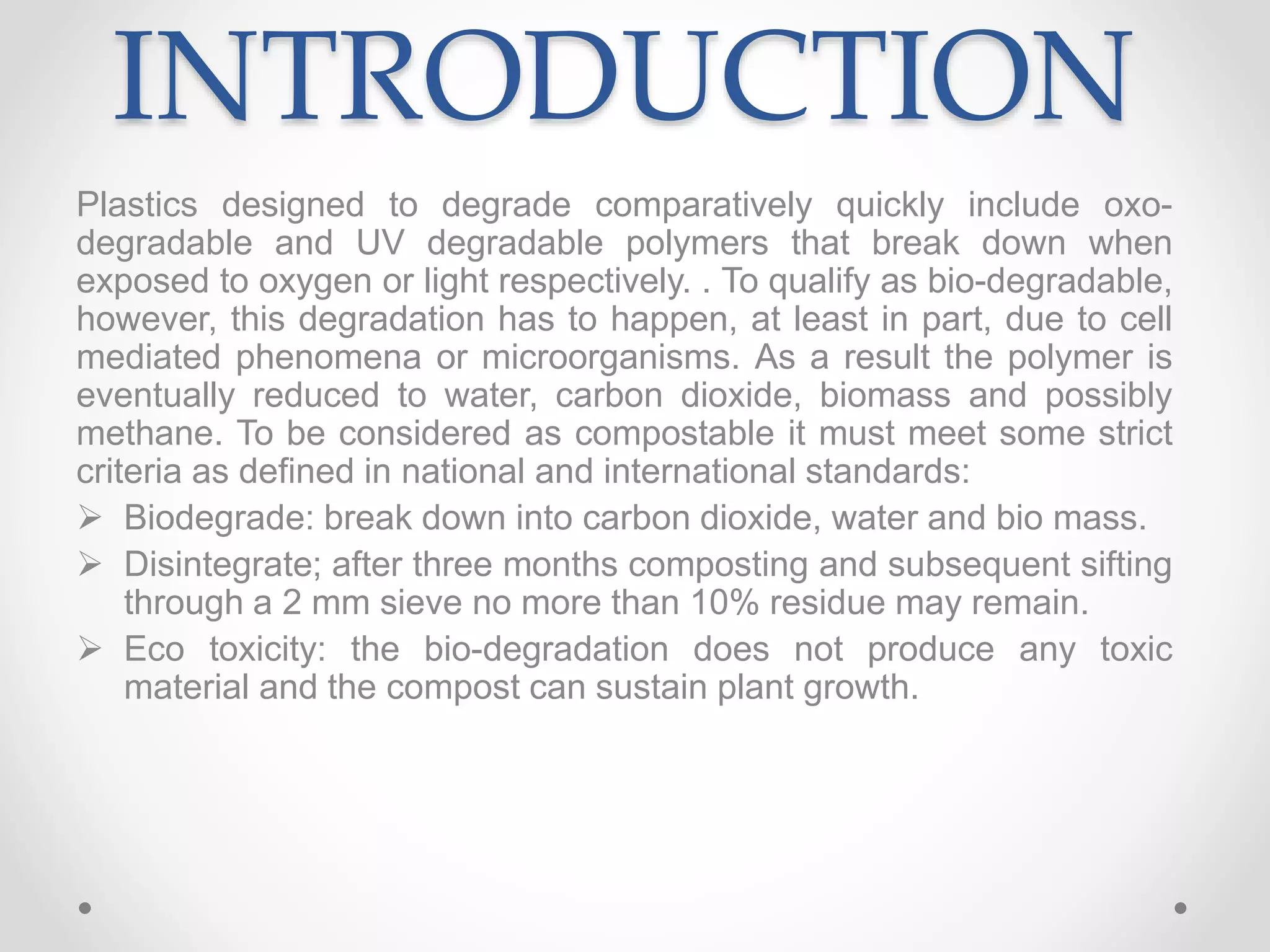 Biodegradable plastics | PPTX