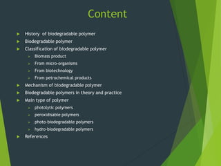 Biodegradable polymer | PPTX
