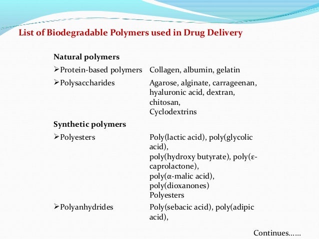 Biodegradable Polymers Examples