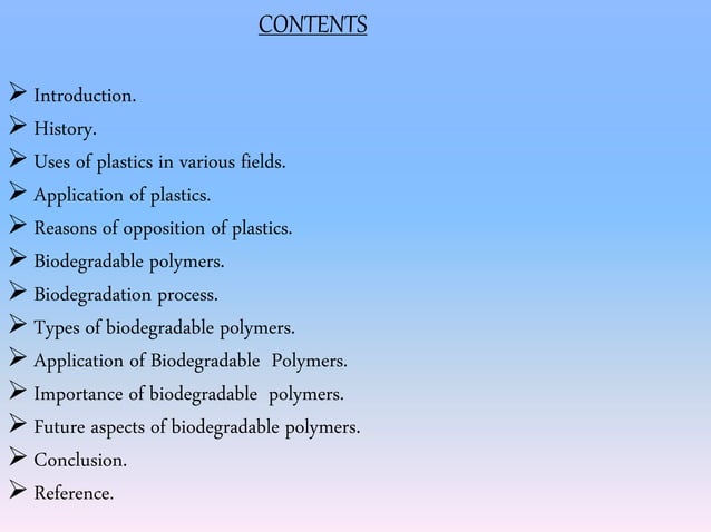Biodegradable Polymers | PPTX | Chemistry | Science