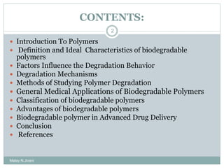 Biodegradable polymers | PPTX