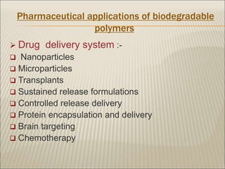 Biodegradable polymers | PPT