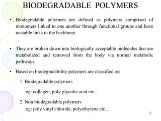 biodegradable polymers pptx | PPTX