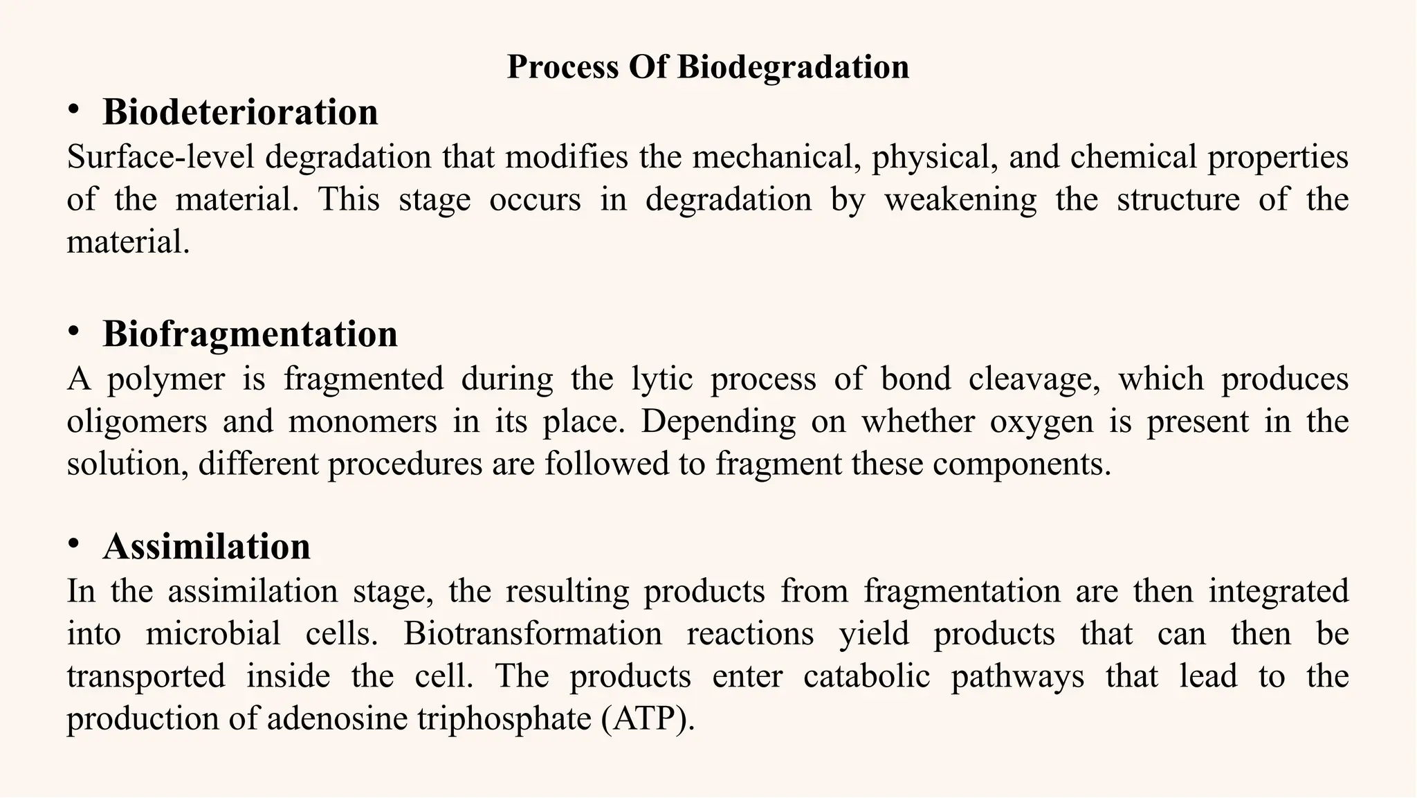 Biodegradation , biodegradable triangle and it's process. | PPT