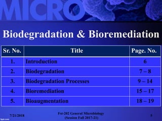 Biodegradation & Bioremediation | PPTX