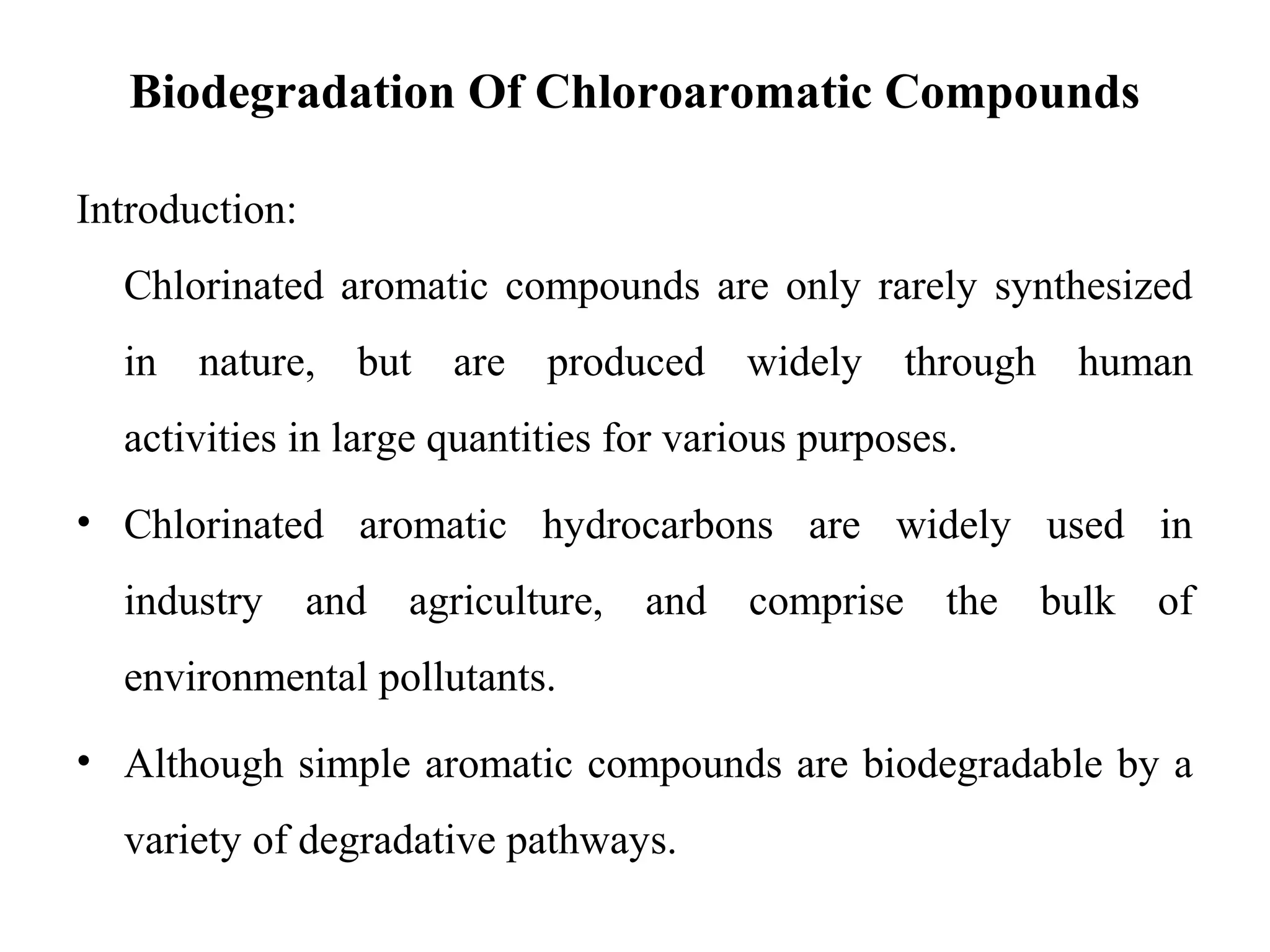 Biodegradation of chloroaromatic | PPT