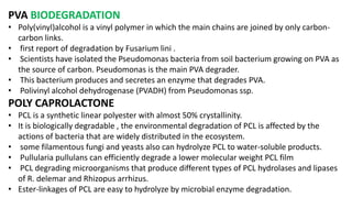 Biodegradation of synthetic products | PPSX