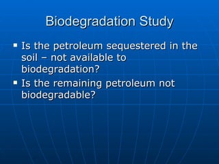 Biodegradation study of diesel and surrogate compounds of | PPT