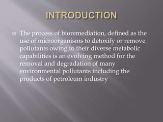 Biodegration of hydrocarbons | PPTX